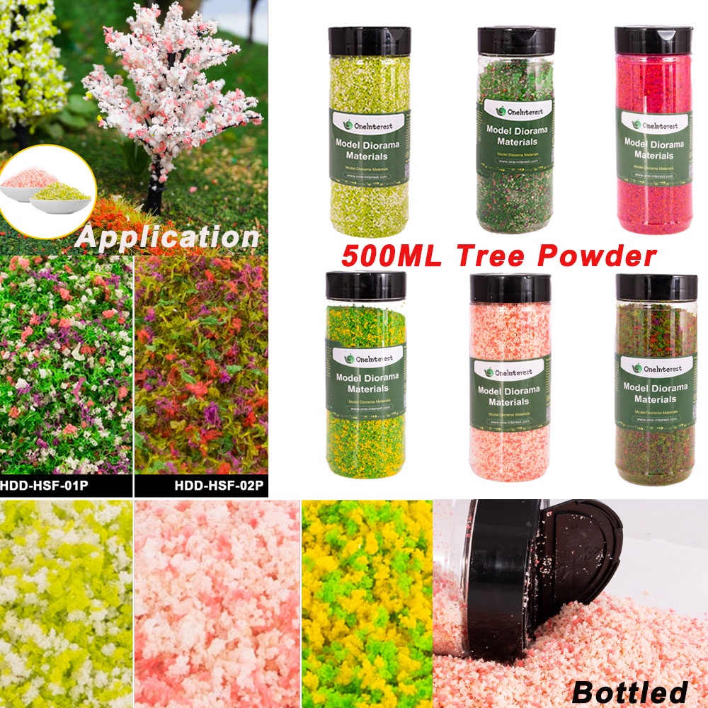 500ML Bottled Tree Foliage Powder Model Turf Lawn Grass Powder Train ...