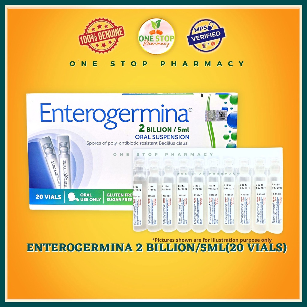 【GENUIEN】ENTEROGERMINA PROBIOTIC 2 BILLION/5ML(10 VIALS/ 1 BOX )COLON HEALTH/益生菌/肠道健康/KESIHATAN ...