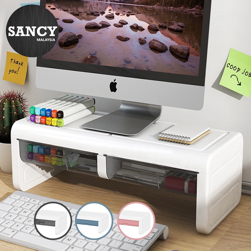 SANCY Desktop Storage Elevated Box Display Screen Base Shelf Office ...