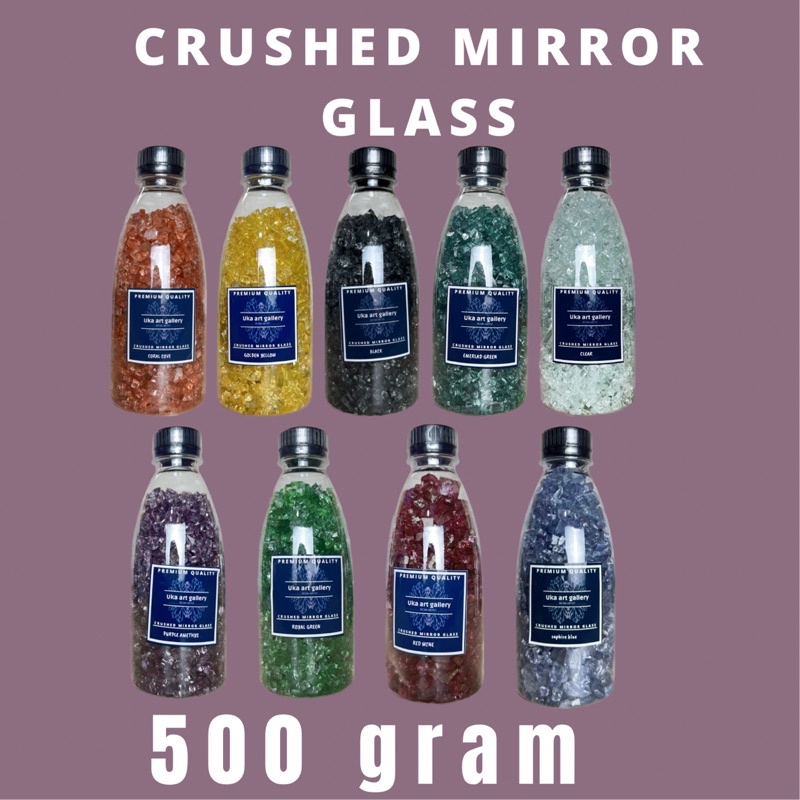 Uka art GALLERY glass flakes craft art for resin not sharp glass chips ...