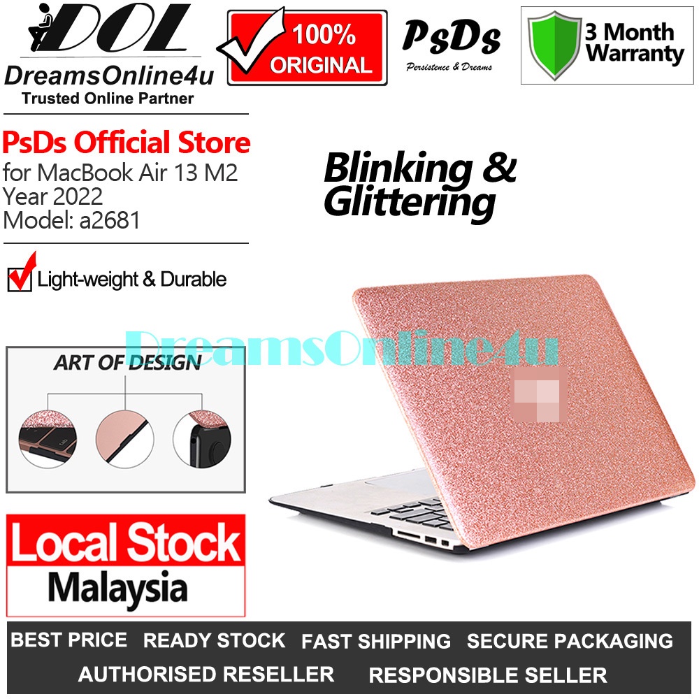 PsDs Blinking Glitter Protective Cover Case for Laptop MB Air 13 M2 ...