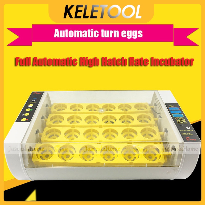 Fully Automatic 24 Eggs Incubator Farm poultry Incubator with LED ...