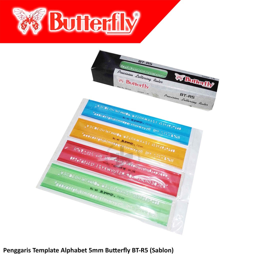 Butterfly Template Ruler 5mm Alphabet Screen Printing Ruler BT-R5 ...