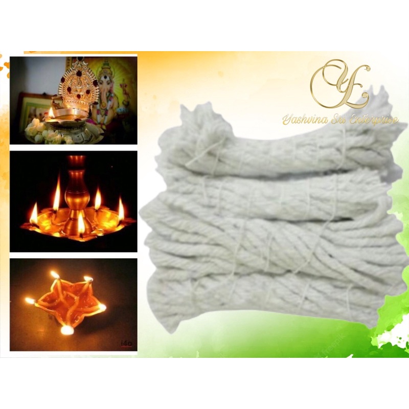 Oil Lamp Cotton Wicks/Vilakku Thiri/Panju Thiri/Wicks (3 ikat) | Shopee ...