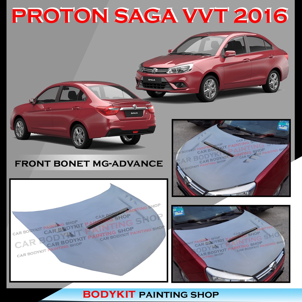 PROTON SAGA 2016-2019 FRONT BONET BONNET MUGEN-ADVANCE STYLE -MATERIAL ...