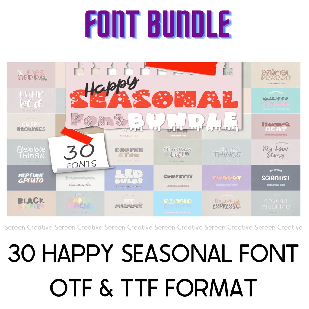 MF11 Happy Seasonal Premium Font Bundle (OTF and TTF format)) For Ipad ...