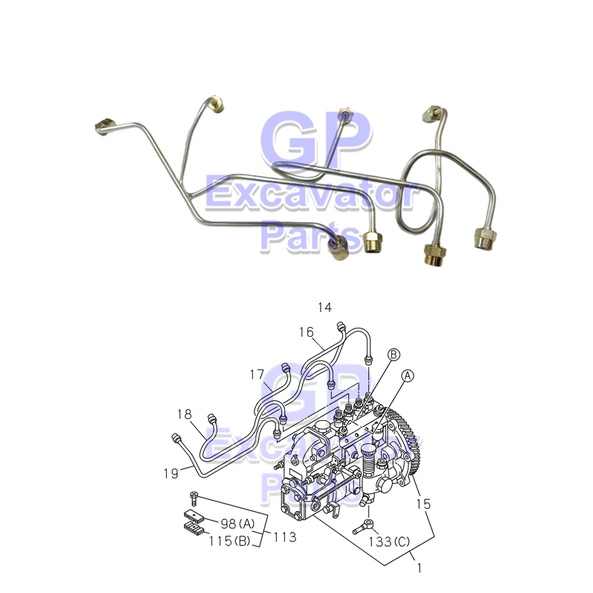 EX100-1 / EX120-1 / 4BD1 Hydraulic Excavator Engine Diesel Fuel ...