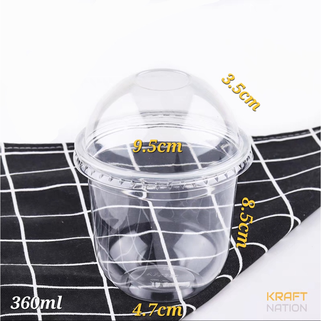 [Wholesale] 50 Sets PET 8/12/16oz Premium PET Clear U-Shape Plastic Cup ...