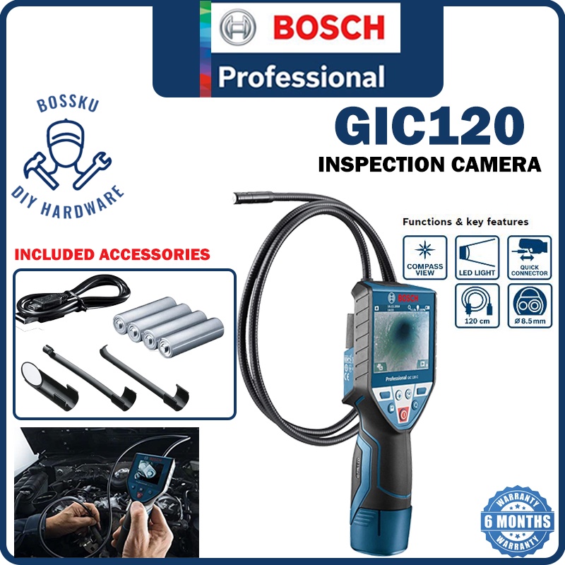 BOSCH GIC120 Cordless Inspection Camera 12V or AA Battery Compatible ...
