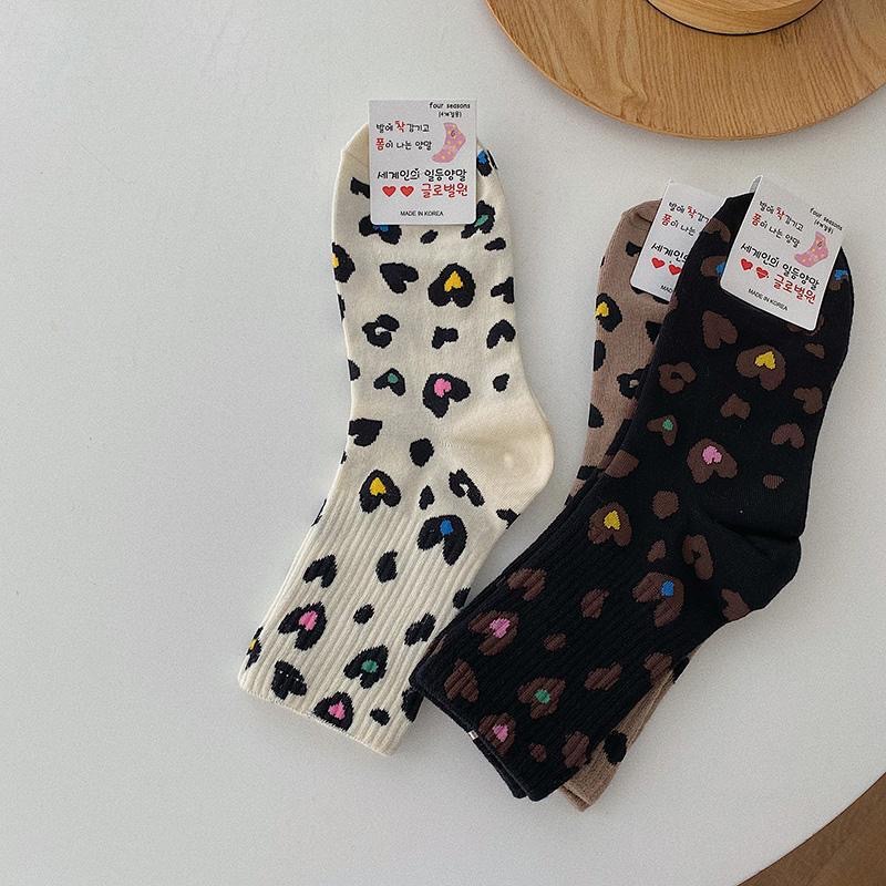MALAYSIA READY STOCK!1 Pair Korean Style Cream Leopard Print Repeat ...