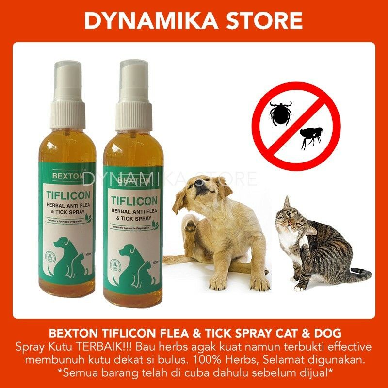 Bexton tiflicon Flea & Tick Spray Kutu Herbal Terbaik cat & dog ...
