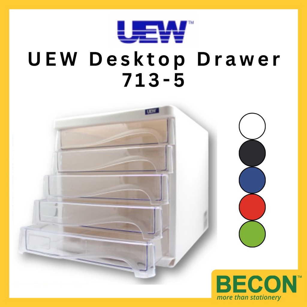 UEW Desktop Drawer 713-5 Clear/White | Shopee Malaysia