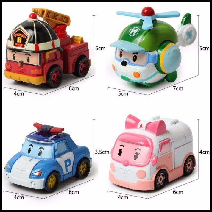ROBOCAR POLI Kids Toys Robocar Poly Transform Figure 1 Set 4 Pcs ...