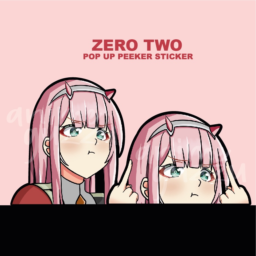 ZERO TWO 02 DARLING IN THE FRANXX POP UP PEEKER STICKER | Shopee Malaysia