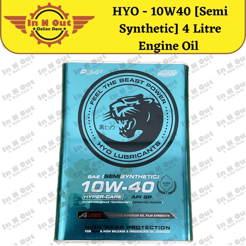 HYO - 10W40 4L [Semi Synthetic] Engine Lubricant Oil [API SP] | Shopee ...