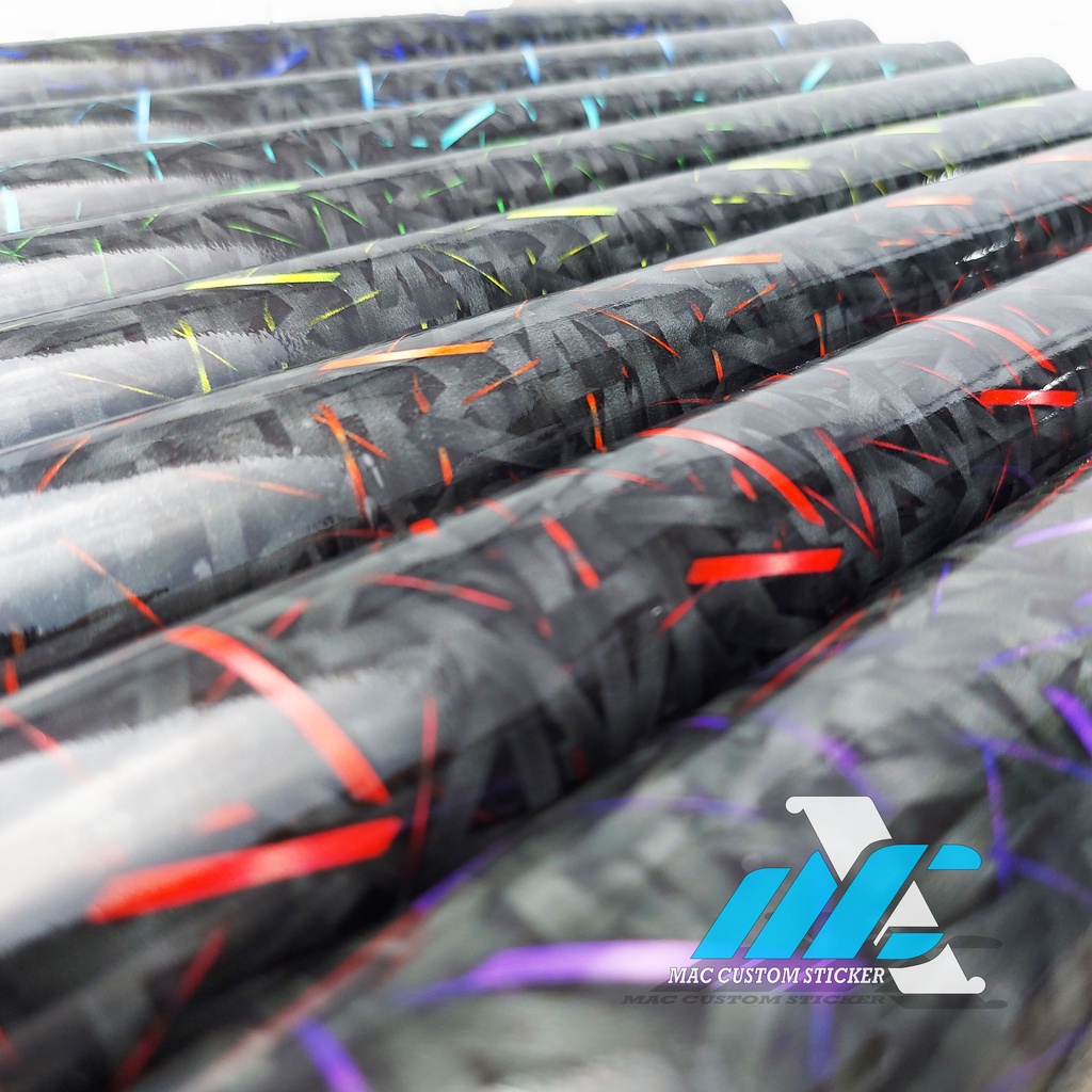 Forged CARBON MOTIF STICKER STICKER, COLOR FORGED CHOPPED CARBON FIBER ...