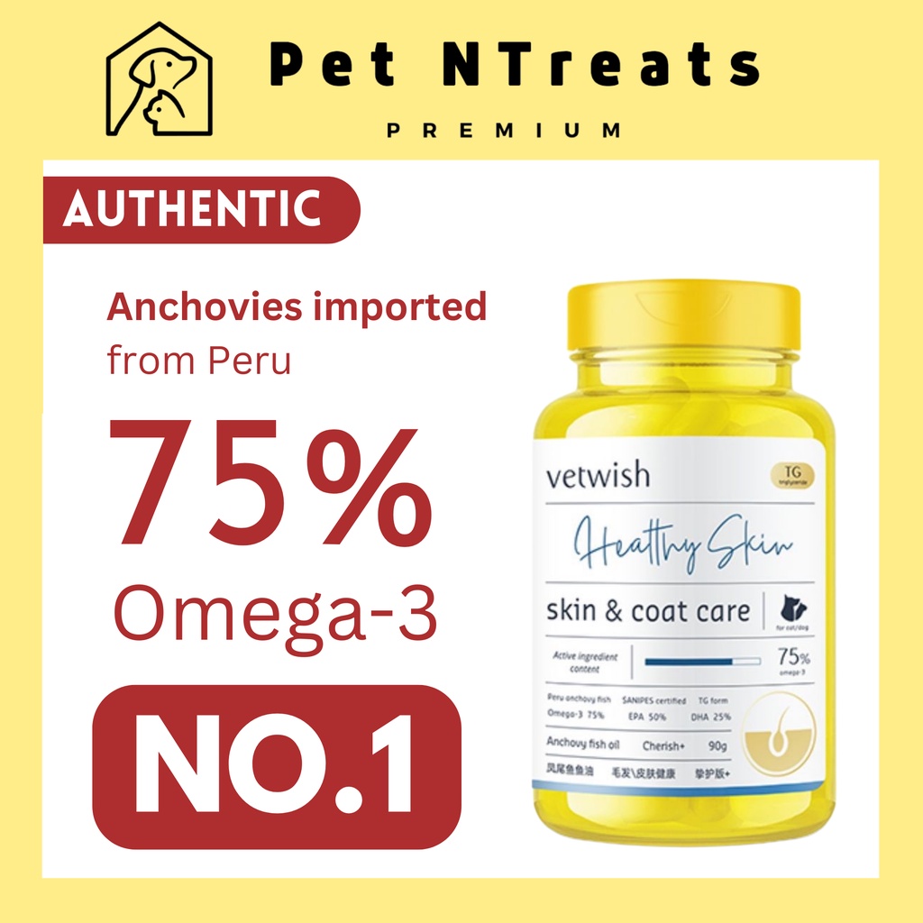 READY STOCK Vetwish 75% Pet Fish Oil imported 100% authentic for dogs and cats | Shopee Malaysia
