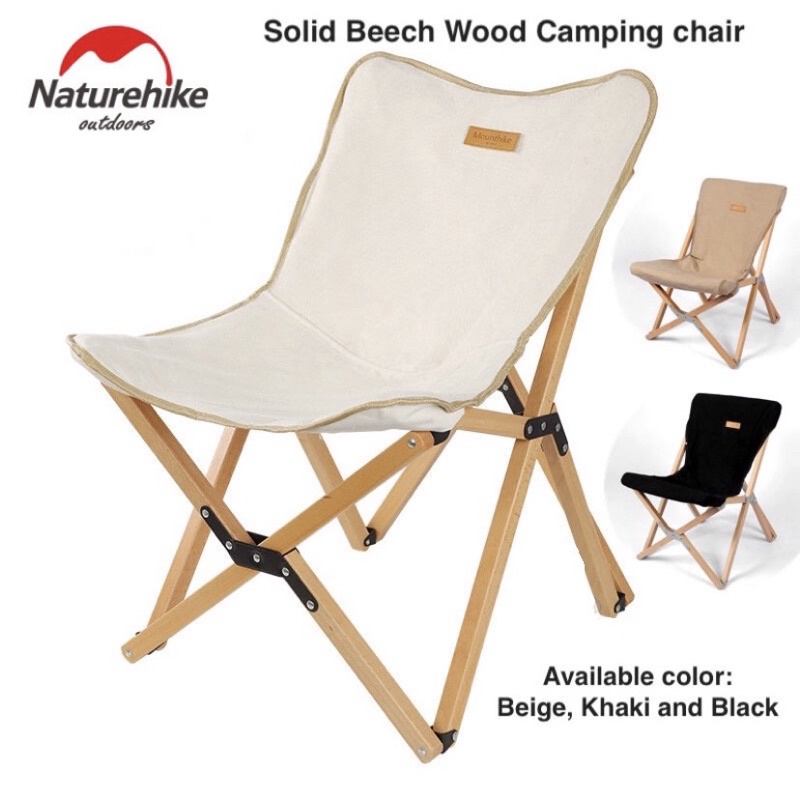 Naturehike Camping Glamping Solid Beech Wood Canvas Folding Butterfly ...