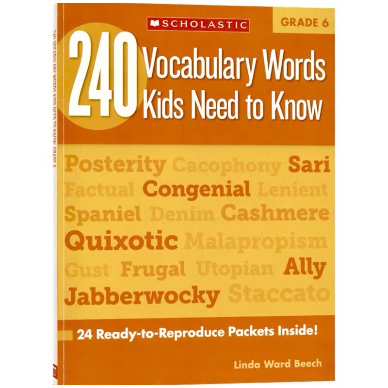 240 Vocabulary Words Kids Need to Know Grade 1-6 Scholastic workbook ...