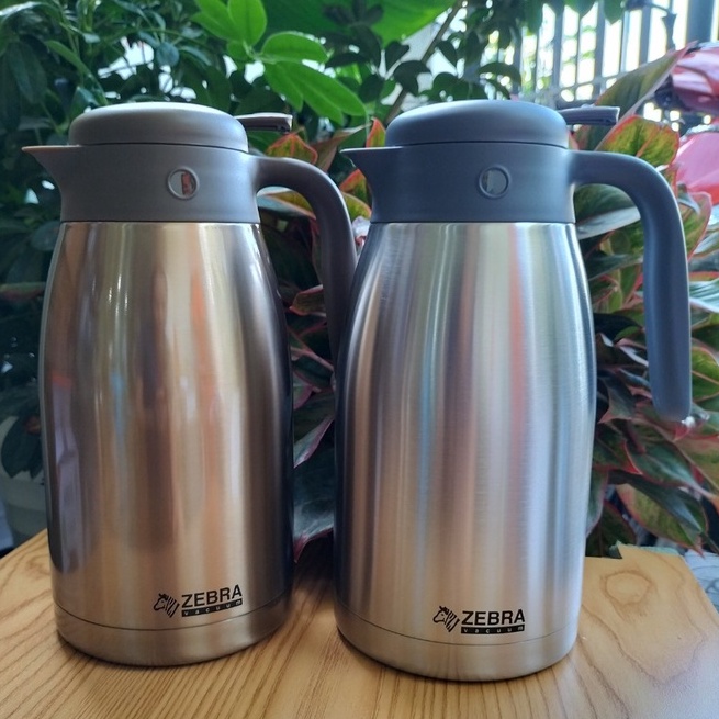 Smart IV 2L Zebra stainless steel thermos with handle and pouring spout ...
