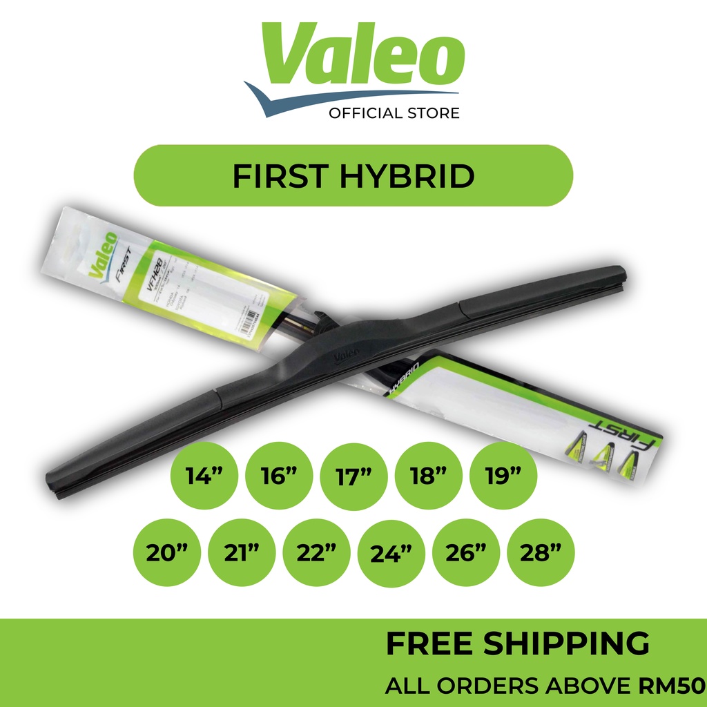 VALEO First Hybrid Wiper Blade U Hook X1 | Single | 14" 16" 17" 18" 19 ...