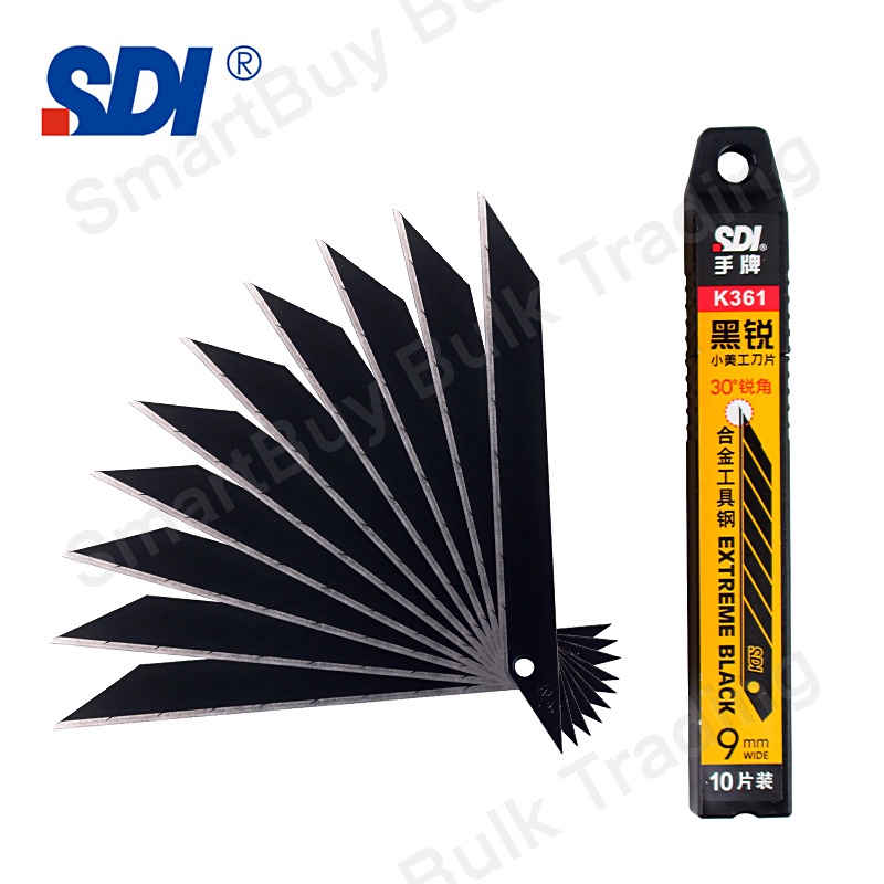 SmartBuy SDI Extreme Black Snap Blade Cutter Refill Pack K361 10pcs Set ...