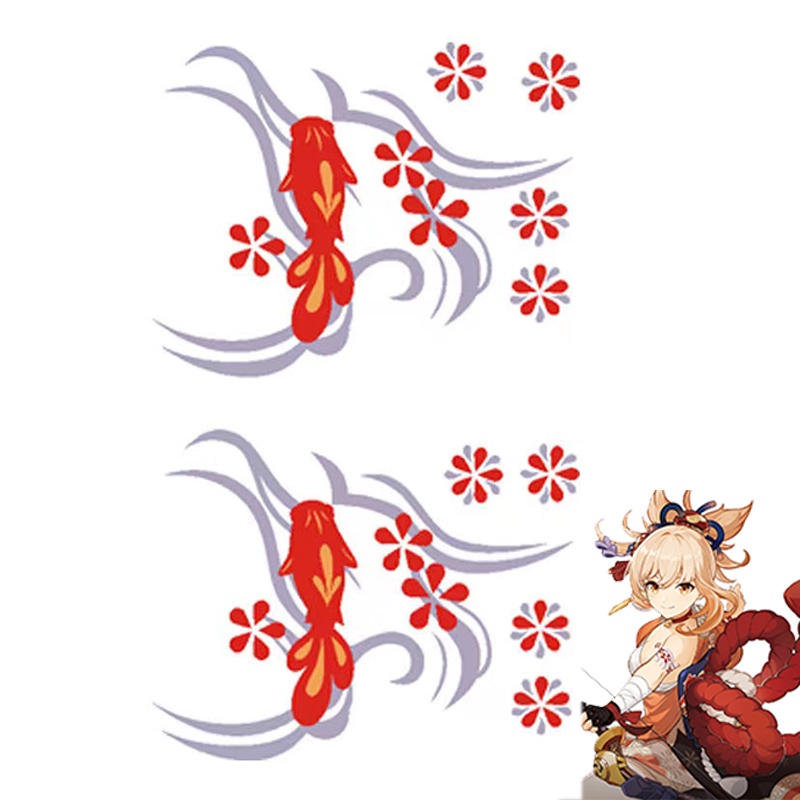 Game Genshin Impact Tattoo Stickers Xiao Albedo Barbatos Yoimiya ...