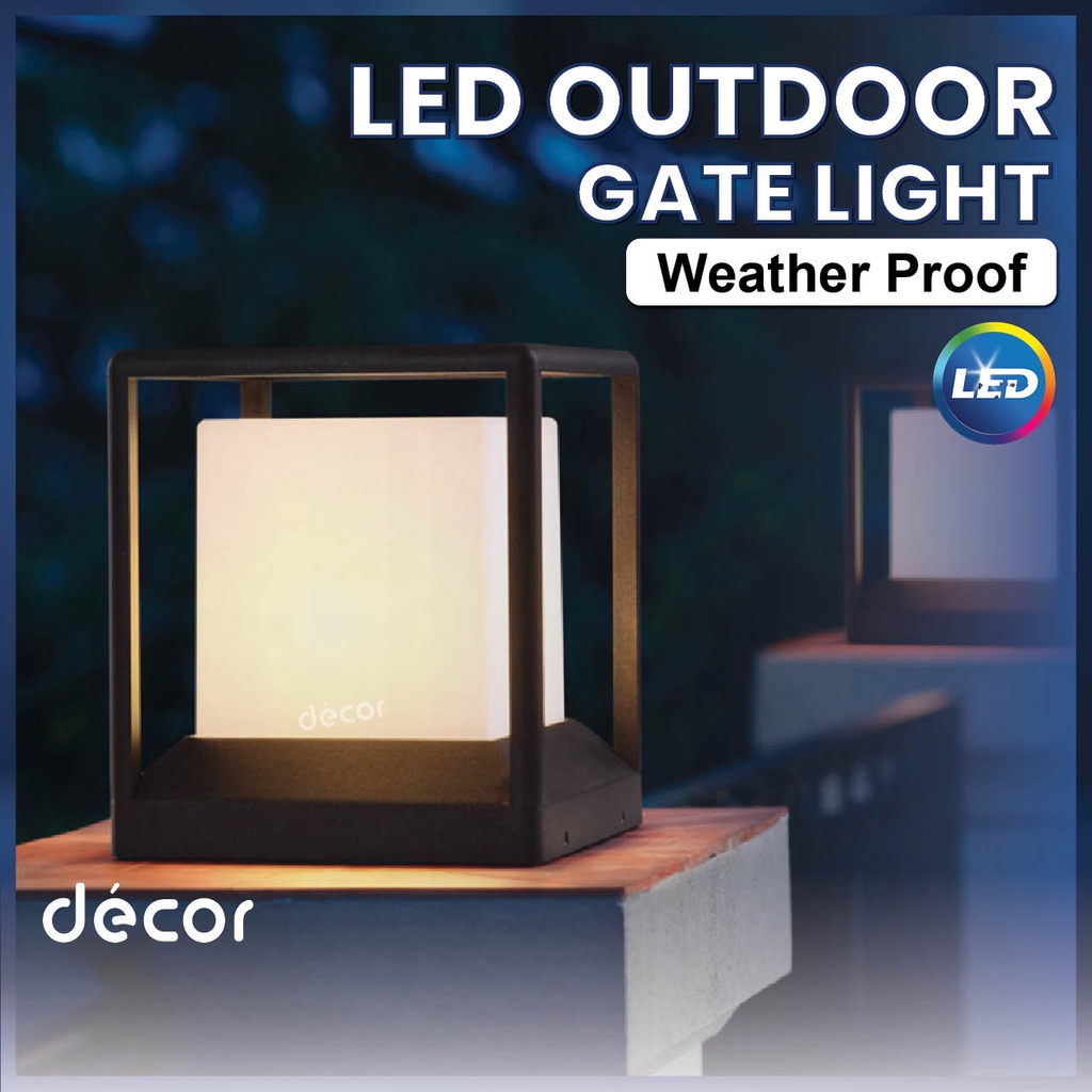 Modern Gate Lamp Outdoor Gate Light LED Weather Proof Outdoor Gate Lamp ...