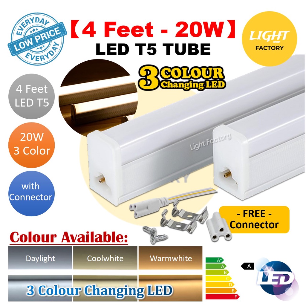 [3 YEARS WARRANTY]SUPER BRIGHT LED T5 Tube SET 1ft 2ft 3ft 4ft Long ...