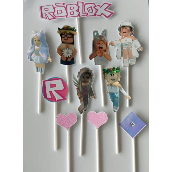 Cake topper Roblox girl roblox girls ready made | Topper kek cantik Dan ...