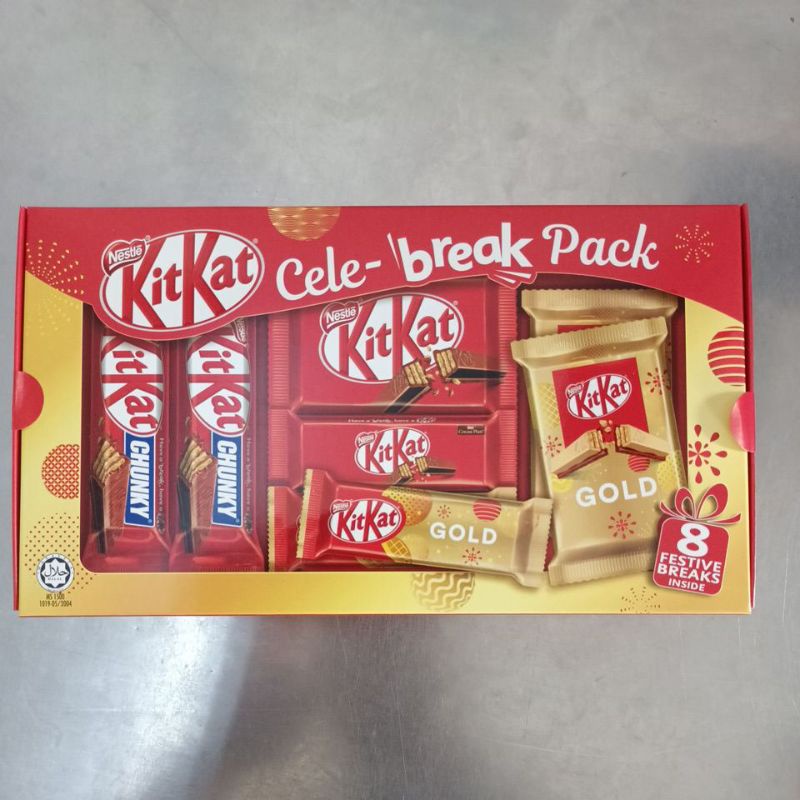 Nestle Kit Kat Gift Box Cele Break Pack 8 Festive Breaks Inside ...
