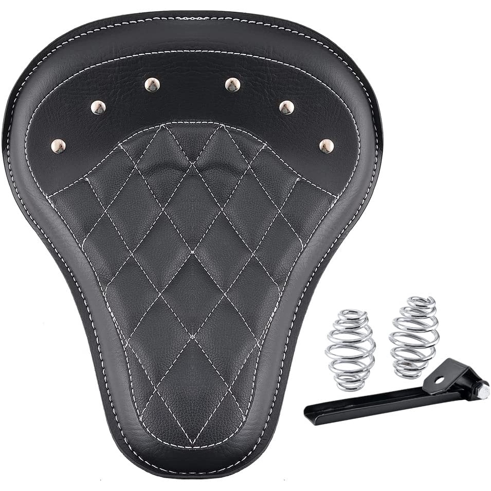 KATUR Motorcycle Slim Synthetic Leather Seat Black Crocodile /Diamond ...
