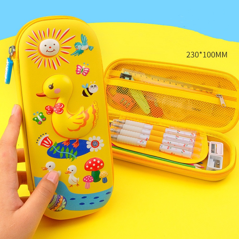 Pencil Box 3D Cartoon Unicorn Cute Pencil Case School Stationery Box ...