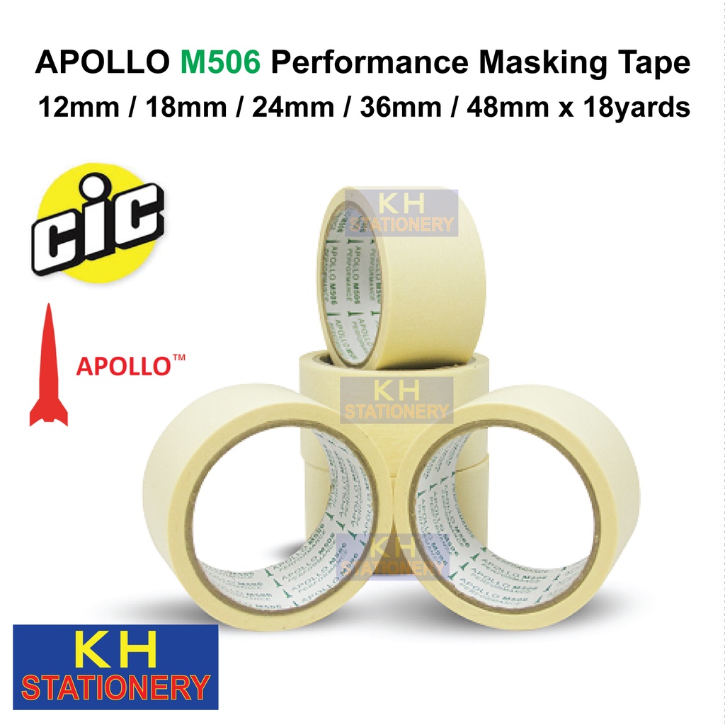 APOLLO M506 Performance Masking Tape (1 Piece x 12mm/18mm/24mm/36mm ...