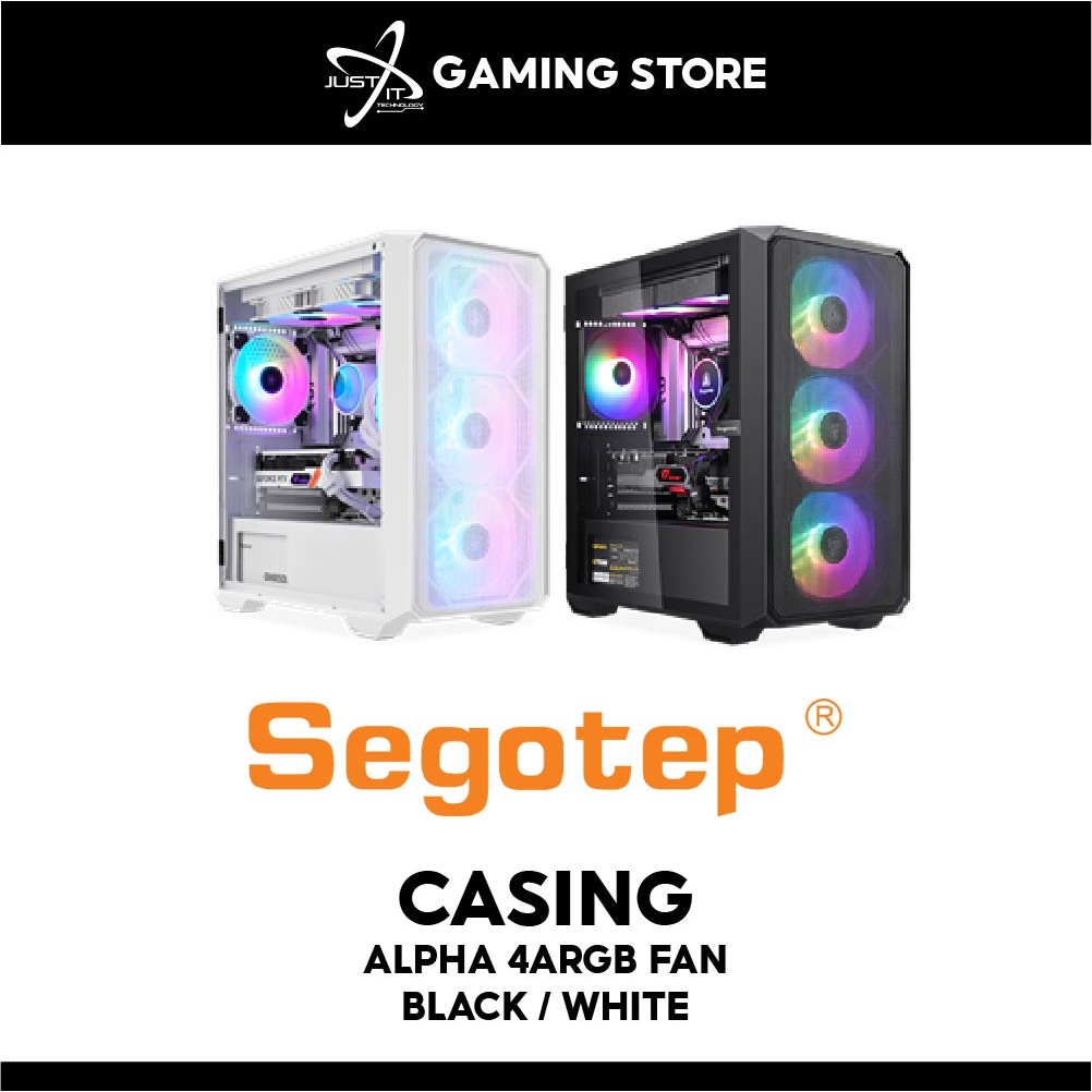 SEGOTEP ALPHA TEMPERED GLASS M-ATX 4 ARGB CASE ( BLACK / WHITE ...