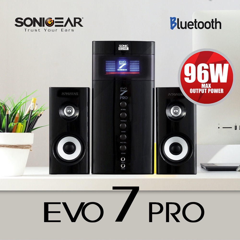 Sonic Gear Evo 7 Pro 2.1 Multimedia Speaker (Black) 2.1 Channel Speaker bass (1 Year warranty ...
