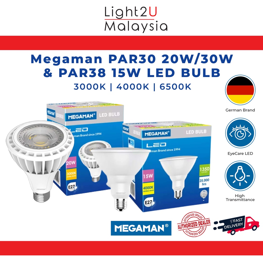 Megaman PAR30 20W/35W PAR38 15W E27 LED Bulb (SIRIM) || Light Bulb ...
