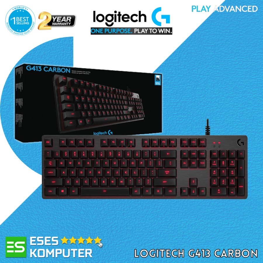 Logitech G413 Carbon Backlit Keyboard - Gaming - RomerG Switch ...