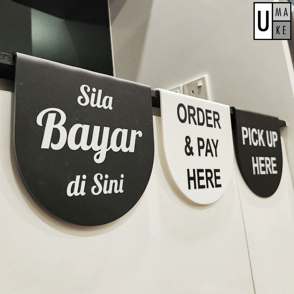 Order Here Pay Here & Pick up Here Sign | Tanda Pesan & Bayar Counter ...