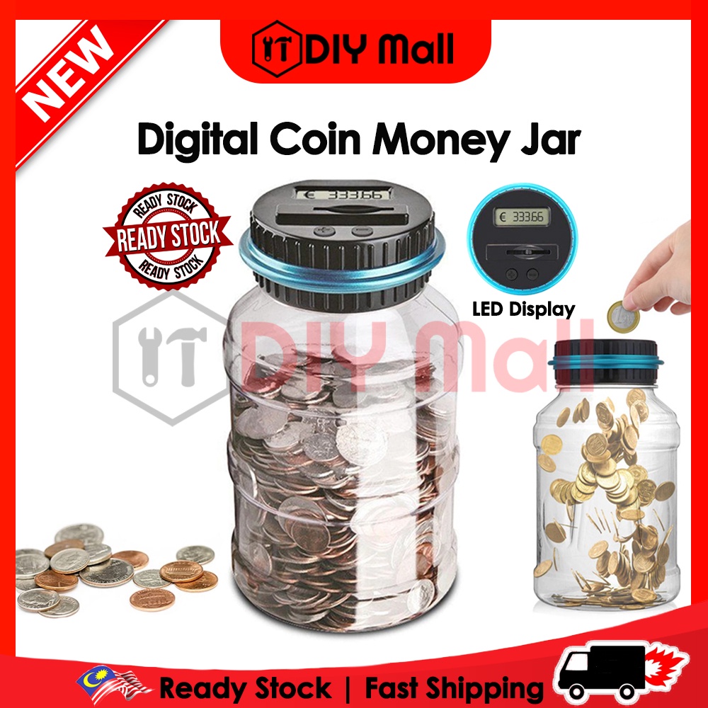DIYMALL Tabung Duit Digital Piggy Bank Coin Savings LCD Counting Jar ...