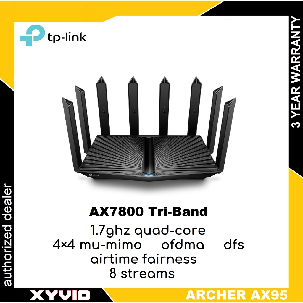 TP-Link Archer AX95 AX7800 Tri-Band 8-Stream Wi-Fi 6 Router | Shopee ...
