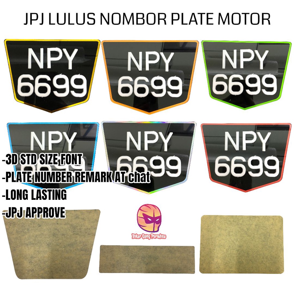 NUMBER PLATE MOTOR V-SHAPE 3D STD NOMBO PLATE (JPJ LULUS) READY STOCK ...