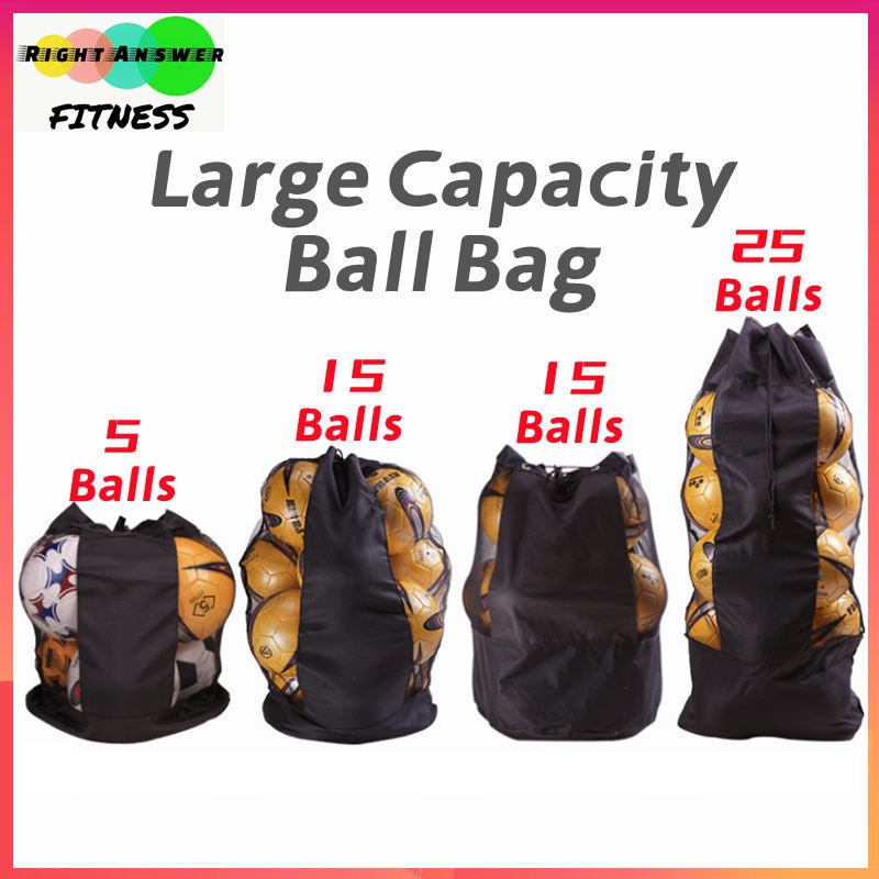 Ball Carry Bag High Capacity Shoulder Bag Drawstring Soccer Carrying ...