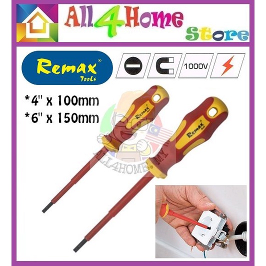 REMAX TOOLS Insulated Screwdrivers PRO VDE Sloted Screwdriver (-) | Shopee Malaysia