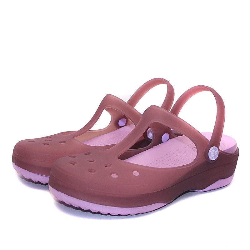 Original crocs women shoes mary jane thick bottom ready stock violet ...