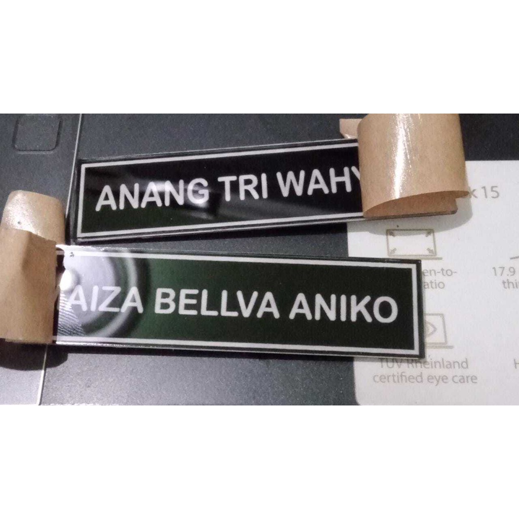 Engraved name tag, two-layer engraved acrylic chest name | Shopee Malaysia