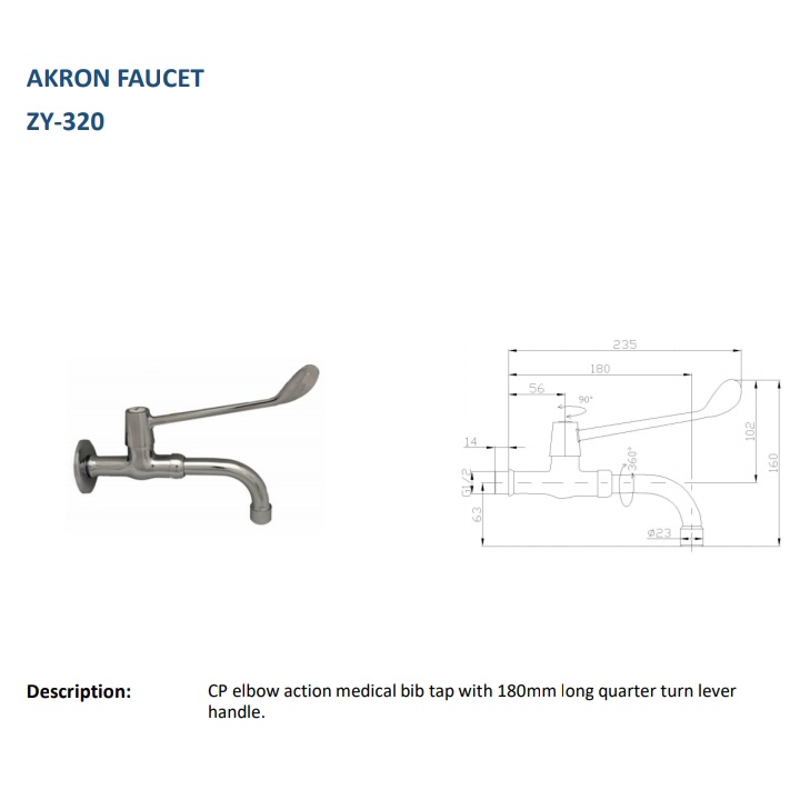 AKRON Medicare Faucets Medical Pillar Tap / Medical Bib Tap | Shopee ...