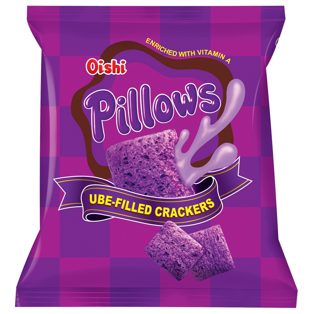 Oishi Pillows Filled Crackers Ube 38g | Shopee Malaysia