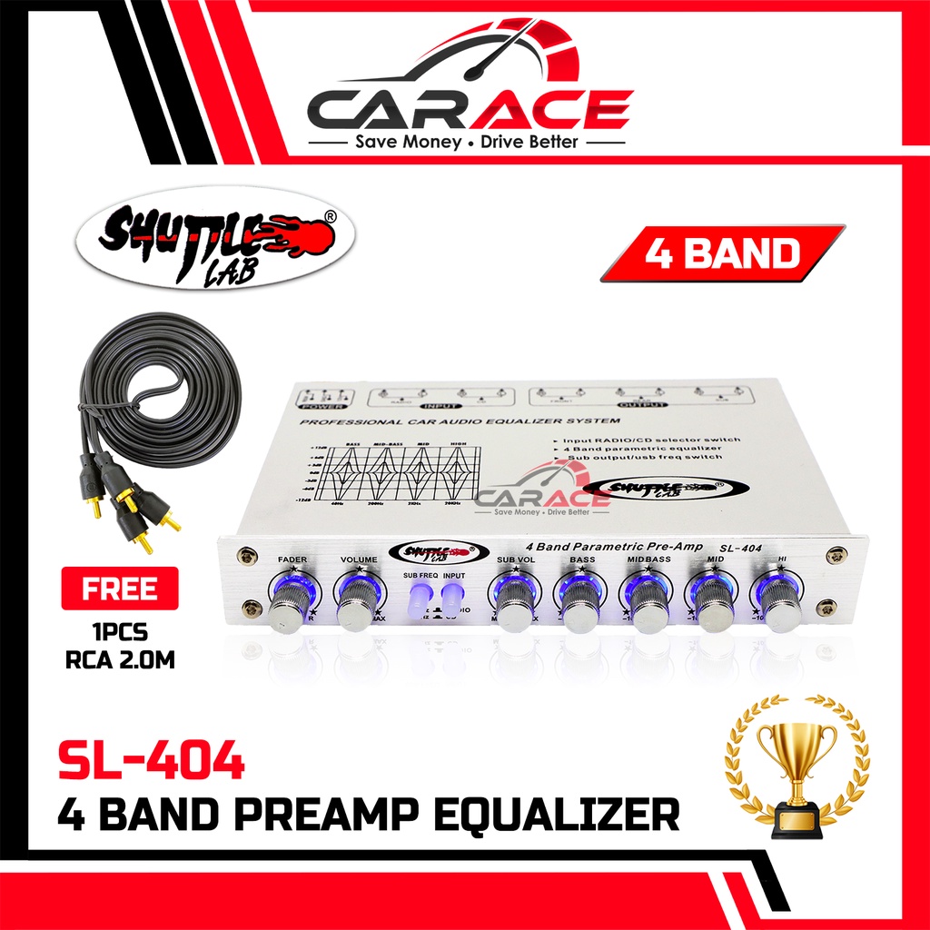 SHUTTLE LAB SL-404 | 4-Band Pre-Amp | Parametric PreAmp with Subwoofer ...