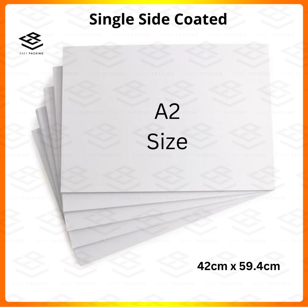 10pcs BOX BOARD ONE SIDE WHITE COATED & GREY BACK A2/ A3/ A4/ A5 WITH 270g/ 350g/ 450g | Shopee ...
